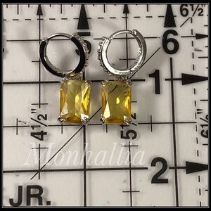 None | Jewelry | New 925 Silver Square Princess Canary Citrine Sapphire ...